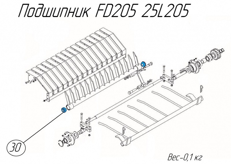 Подшипник FD205 25L205 на подборщик Metal-Fach Z-562